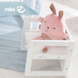 Roba Sitzhocker für Kinder im Landhausstil, Wendehocker mit 3 Sitzhöhen, weiß