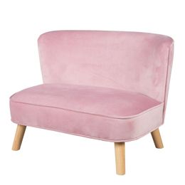 Roba Kindersofa „Lil Sofa“, bequeme Kindercouch mit stabilen Holzfüßen und Samtstoff in Mauve