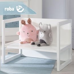 Roba Sitzbank im Landhausstil, weiß, durch Drehen in 2 Sitzhöhen oder als Kindertisch verwendbar