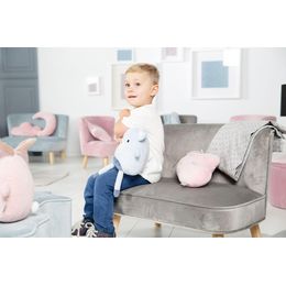 Roba Kindersofa „Lil Sofa“, bequeme Kindercouch, stabile Holzfüße, Samtstoff grau