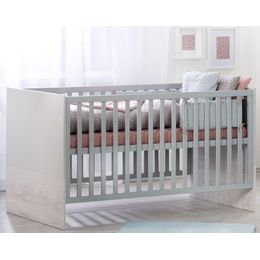 Roba Kombi-Kinderbett 'Maren 2', verstellbar, 3 Schlupfsprossen, 70x140 cm, umbaubar, Lichtgrau/Weiß