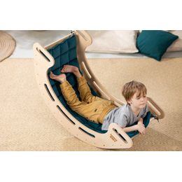 Rainbow Kids Wippe XL Holzspielzeug Montessori Waldorf Wippe Kletterbogen + Bogenkissen Made in EU