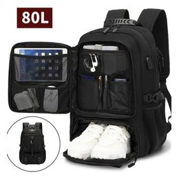 NULSTA Reiserucksack Erweiterbarer Sportrucksack XL mit Schuhfach Schulrucksack (mit USB Ladeanschluss Anti Diebstahl Business Arbeit Reisen)