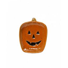 Horror-Shop Dekoobjekt Halloween Kürbis Keramik Teller Orange 17 cm