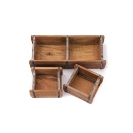 CREEDWOOD Dekoschale HOLZ ZIEGELFORMEN SET "BRICKS III"