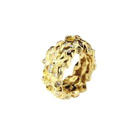 SKIELKA DESIGNSCHMUCK Goldring Gold Ring "Nuggets" mit 2 ct. Diamanten (Gelbgold 585)