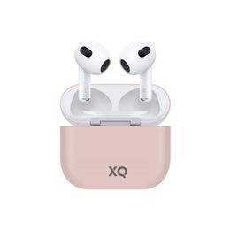 Xqisit Etui Silikon Skin Case Cover Schutz-Hülle Pink Headset (passend für Ladecase Apple AirPods 3 Bluetooth Ohrhörer Kopfhörer)