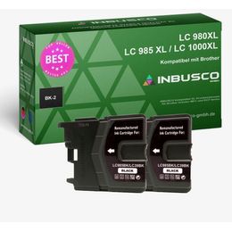 Inbusco Tonerpatrone 2x Tintenpatronen kompatibel für Brother LC 980/ LC 1100 BK ...