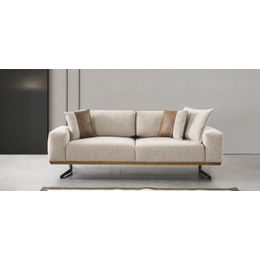 JVmoebel 3-Sitzer Designer Dreisitzer Sofa Beige Farbe Luxus Möbel in Wohnzimmer 225cm