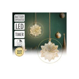 ECD Germany Weihnachtsfigur LED-Weihnachtsstern Glasstern mit Beleuchtung Dekostern Weihnachtsdeko