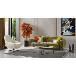 JVmoebel Wohnzimmer-Set Modern Sofagarnitur 3 + 1 Sitzer Grün Design Wohnzimmer Set 2tlg