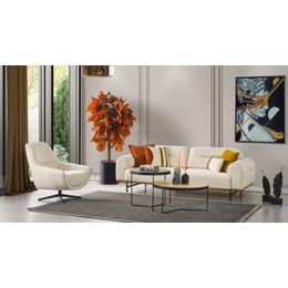 JVmoebel Wohnzimmer-Set Sofagarnitur 3 + 1 Sitzer Möbel Set Design Beige Modern 2tlg. Couchen