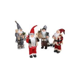 BURI Dekofigur Deko-Weihnachtsmann mit Weihnachtsaccessoires 30cm Weihnachtsdeko