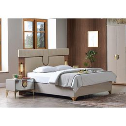 JVmoebel Schlafzimmer-Set Luxus Schlafzimmer Set Bett + 2x Nachttische Holz Komplettes Modern