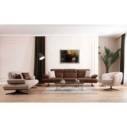 JVmoebel Wohnzimmer-Set Sofagarnitur 4+3+1 Sitzer Wohnzimmer Set Textil Sofa Sessel Holz Neu