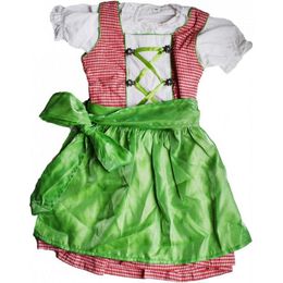 German Wear Dirndl GW1710 Red/Green Dirndl-set Mädchendirndl kinder Trachten Kleid Rot Kariert