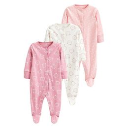 next Schlafoverall 3er-Pack Babyschlafanzüge aus Baumwolle (3-tlg)
