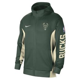 Milwaukee Bucks Showtime Nike Dri-FIT NBA-Hoodie mit durchgehendem Reißverschluss für Herren - Grün