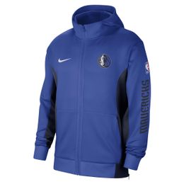 Dallas Mavericks Showtime Nike Dri-FIT NBA-Hoodie mit durchgehendem Reißverschluss für Herren - Blau