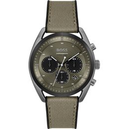 Chronograph BOSS "TOP, 1514092" Armbanduhren grün (olivgrün) Herren Quarzuhren