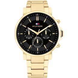 Multifunktionsuhr Tommy Hilfiger "1710589" Armbanduhren goldfarben Herren Quarzuhren