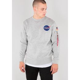 Sweater Alpha Industries "ALPHA Men - Sweatshirts Space Shuttle Sweater" Gr. XL, grau (grey heather) Herren Sweatshirts