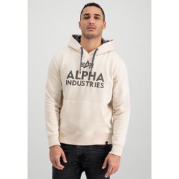 Hoodie Alpha Industries "ALPHA Men - Hoodies Foam Print Hoody" Gr. S, weiß (jet stream white) Herren Sweatshirts