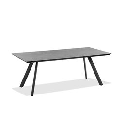 Niehoff Noah Tisch Aluminium Stativprofil Anthrazit/HPL 160x95 cm bis 220x95 cm Beton/Silber HPL/Edelstahl