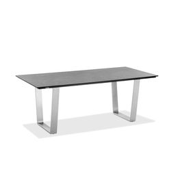 Niehoff Noah Tisch Edelstahl Trapezkufe/HPL 160x95 cm bis 220x95 cm Graphit/Silber HPL/Edelstahl