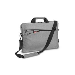 PEDEA Laptoptasche Notebooktasche Fashion bis 43,9 cm (bis 17,3), dicke Polsterung und ein fleeceartiges, weiches Innenfutter, grau|schwarz