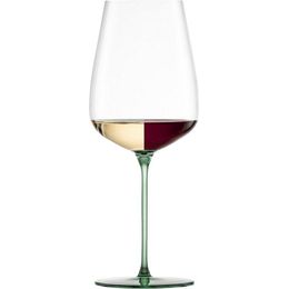 Eisch Weinglas INSPIRE SENSISPLUS, Made in Germany, Kristallglas, Veredelung der farbigen Stiele in Handarbeit, 2-teilig, grün