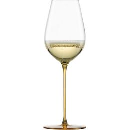 Eisch Champagnerglas INSPIRE SENSISPLUS, Kristallglas, die Veredelung der Stiele erfolgt in Handarbeit, 400 ml, 2-teilig, gelb
