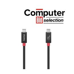 Hama USB C Kabel, E Marker, USB4 Gen3, 40 Gbit s, 5 A, 240 W, 1,00 m USB-Kabel, USB-C, (100 cm), schwarz