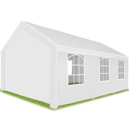 TecTake Garten Pavillon 6x4m mit 4 Seitenteilen - weiß