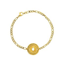 PURELEI Armband Schmuck Geschenk Lolani, runder Anhänger mit Motiv, Bracelet-Lolani, gelb|goldfarben