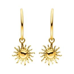 PURELEI Paar Creolen Schmuck Geschenk Sun Ohrringe, mit abnehmbaren Einhänger, Earring-Sun, Einhänger abnehmbar, gelb|goldfarben