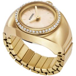 Uhrenring Fossil "WATCH RING, ES5319" Armbanduhren goldfarben Damen Quarzuhren