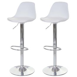 MCW Barhocker -B14-2 (Set, 2er), Um 360° drehbar, Stufenlos höhenverstellbar, weiß