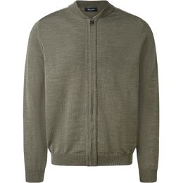 Maerz Muenchen Woll-Strickjacke, Rippbündchen, für Herren, grün, 56