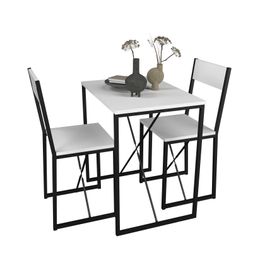 Vcm 3-tlg. Holz Metall Essgruppe Küchentisch Esstisch Set Tischgruppe Tisch Stühle Insasi M