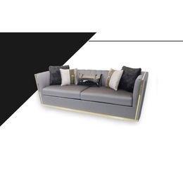 JVmoebel 3-Sitzer Grauer Dreisitzer Sofa Couch Polster Möbel Einrichtung 250 cm xxl