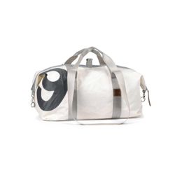 360grad Reisetasche Sporttasche aus Segeltuch wasserfest Kutter XL weiß mit Zahl grau