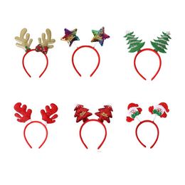 GelldG Stirnband 6Pcs Weihnachten Stirnbänder Weihnachten Stirnband Elfen Hut