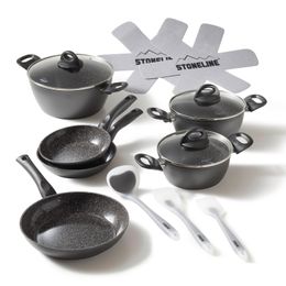 Stoneline® CERAMIC Kochgeschirr-Set, 14-tlg., Keramik-Beschichtung, mit Glasdeckeln