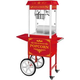 ROYAL CATERING Retro Popcornmaschine Profi Popcornmaker Popcornautomat 1500W 5kg/h mit Wagen