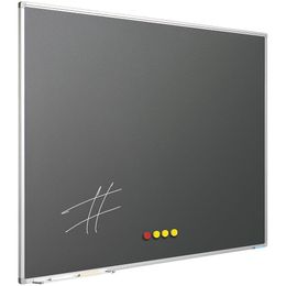SMIT VISUAL Kreidetafel, Tafelfarbe grau, BxH 900 x 600 mm