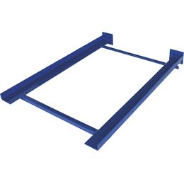 eurokraft pro Tiefenwinkel-Rahmen, mit Endanschlag, blau, Regaltiefe 750 mm