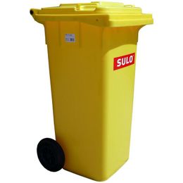 Sulo 120 Liter Gelbe Tonne Müllbehälter Mülltonne Abfalltonne Gelb Für alle DIN-Klammschüttungen Extra Starker Kunststoff Leise Vollgummiräder Leicht