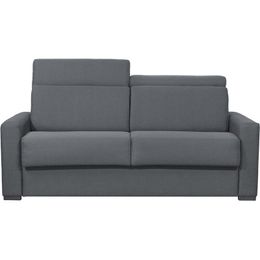 Miliboo - Schlafsofa anthrazitgrau mit 18 cm Matratze und verstellbaren Kopfstützen noro - Dunkelgrau