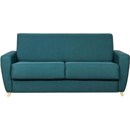 Miliboo Skandinavische Schlafcouch in Entenblau mit Matratze 18 cm GRAHAM - Entenblau